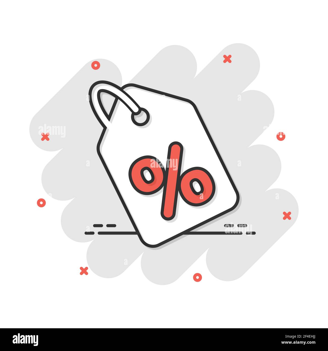 Vector cartoon discount shopping tag icon in comic style. Discount ...