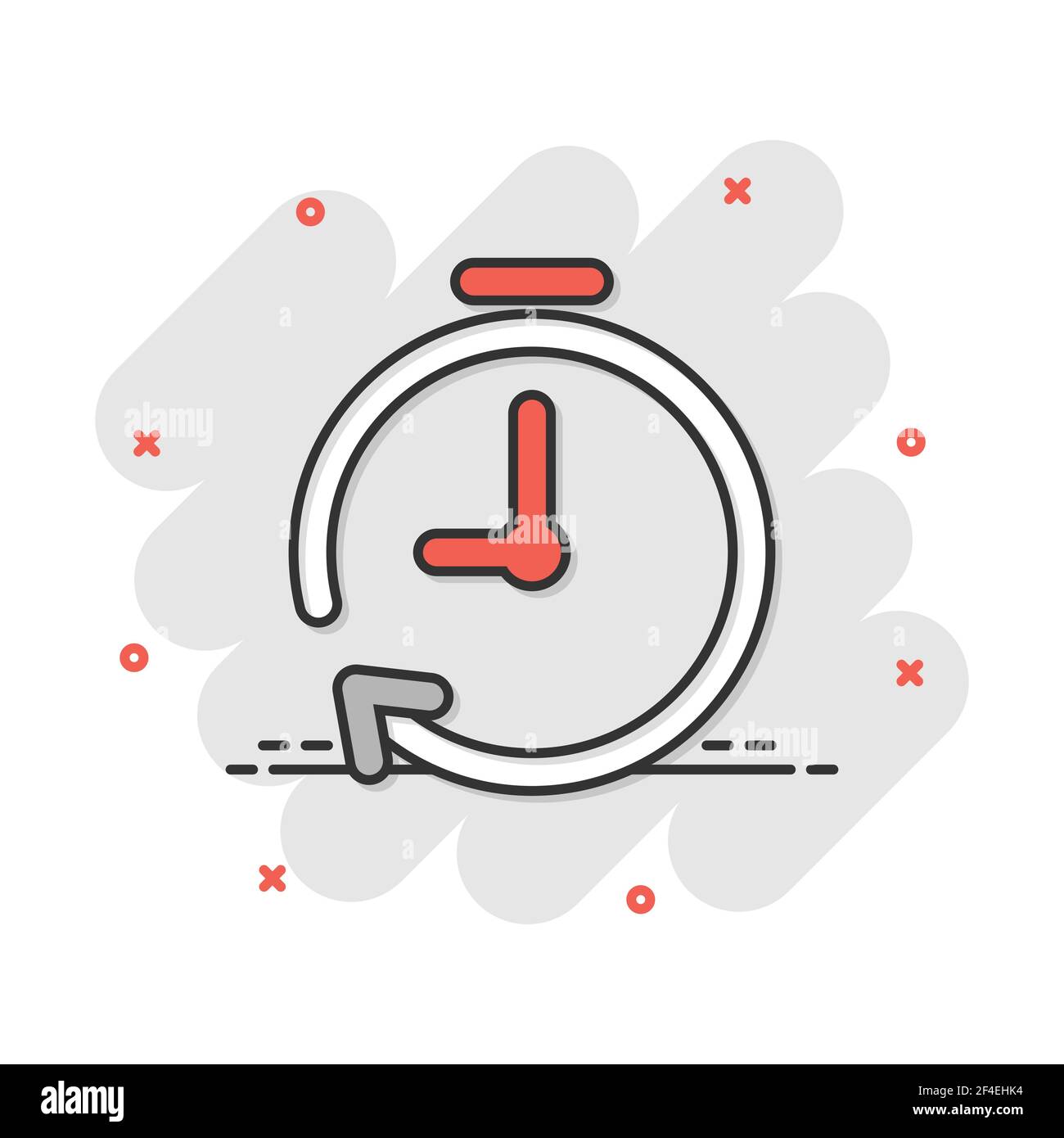 Vector cartoon clock timer icon in comic style. Time alarm concept ...