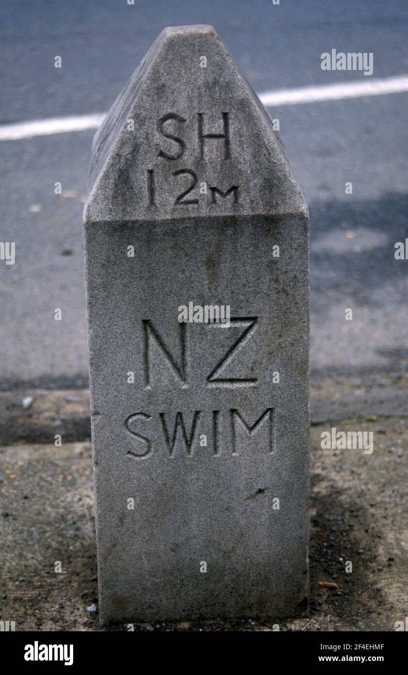 Distance marker on road hi-res stock photography and images - Alamy