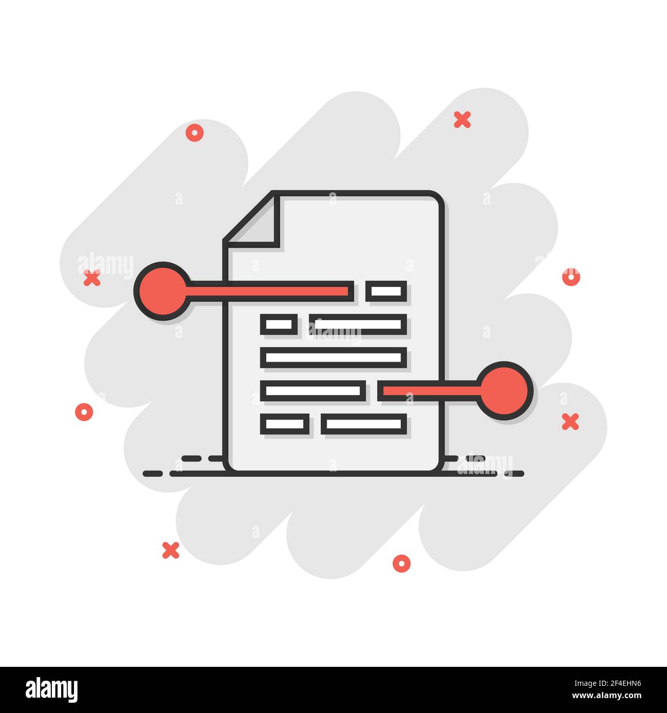 Vector cartoon document paper icon in comic style. Terms sheet concept ...