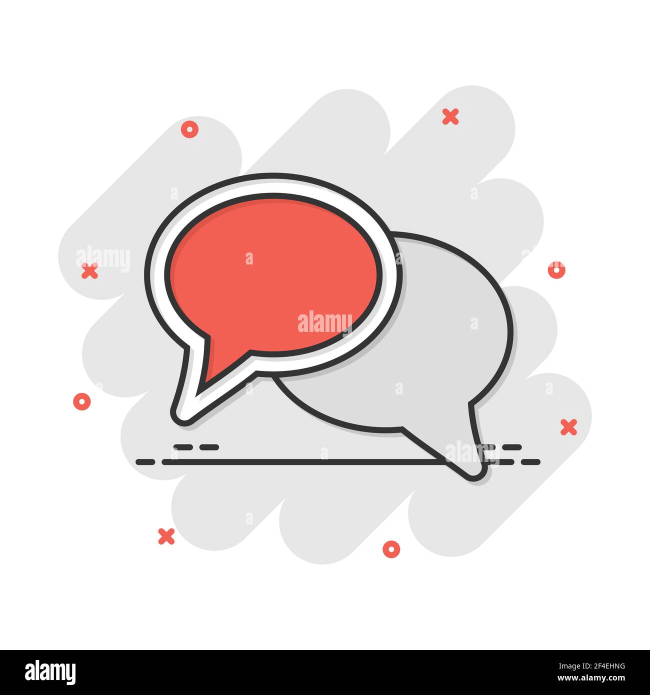 Vector cartoon speech bubble icon in comic style. Discussion dialog ...