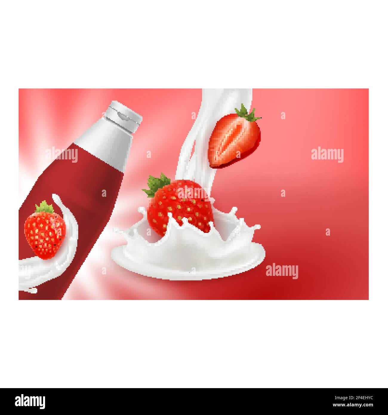 Yogurt Drink Creative Promotional Poster Vector Illustration Stock ...