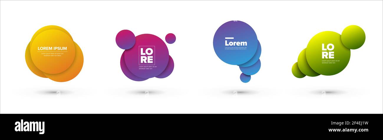 Set of vector color abstract circle digital elements with gradients for ...