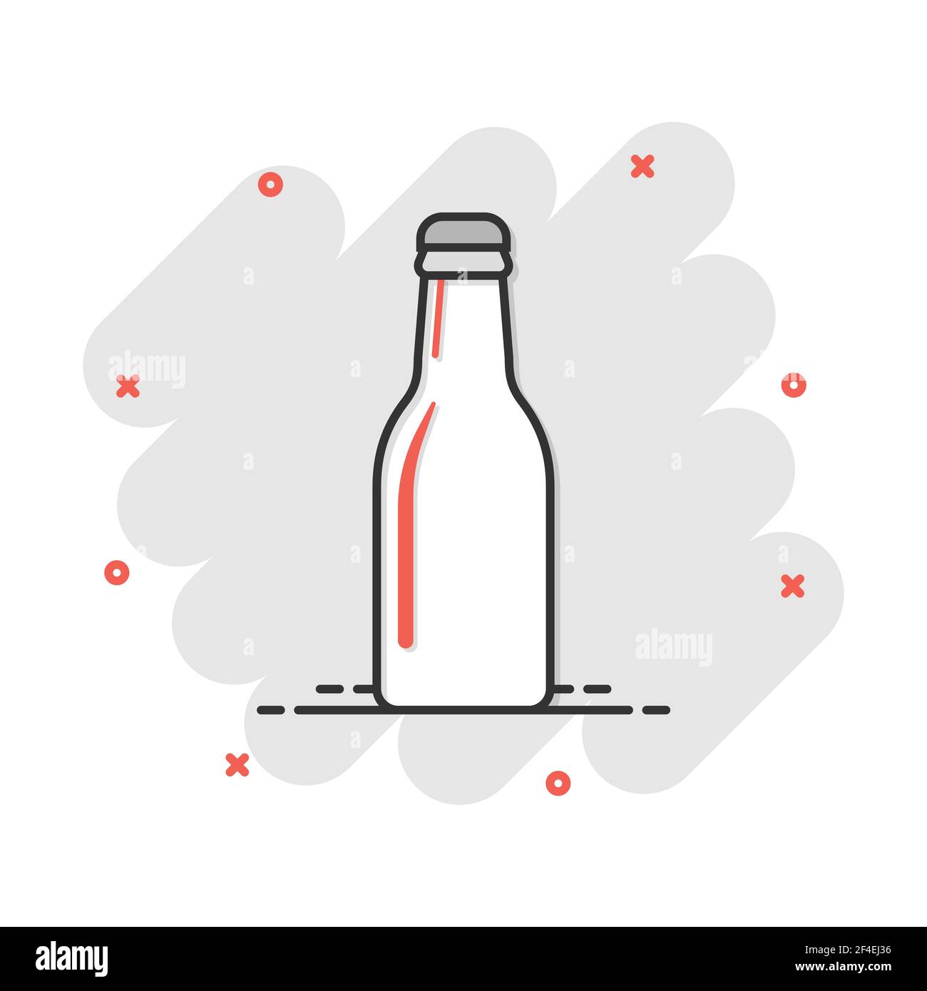 Vector cartoon wine, beer bottle icon in comic style. Alcohol bottle ...