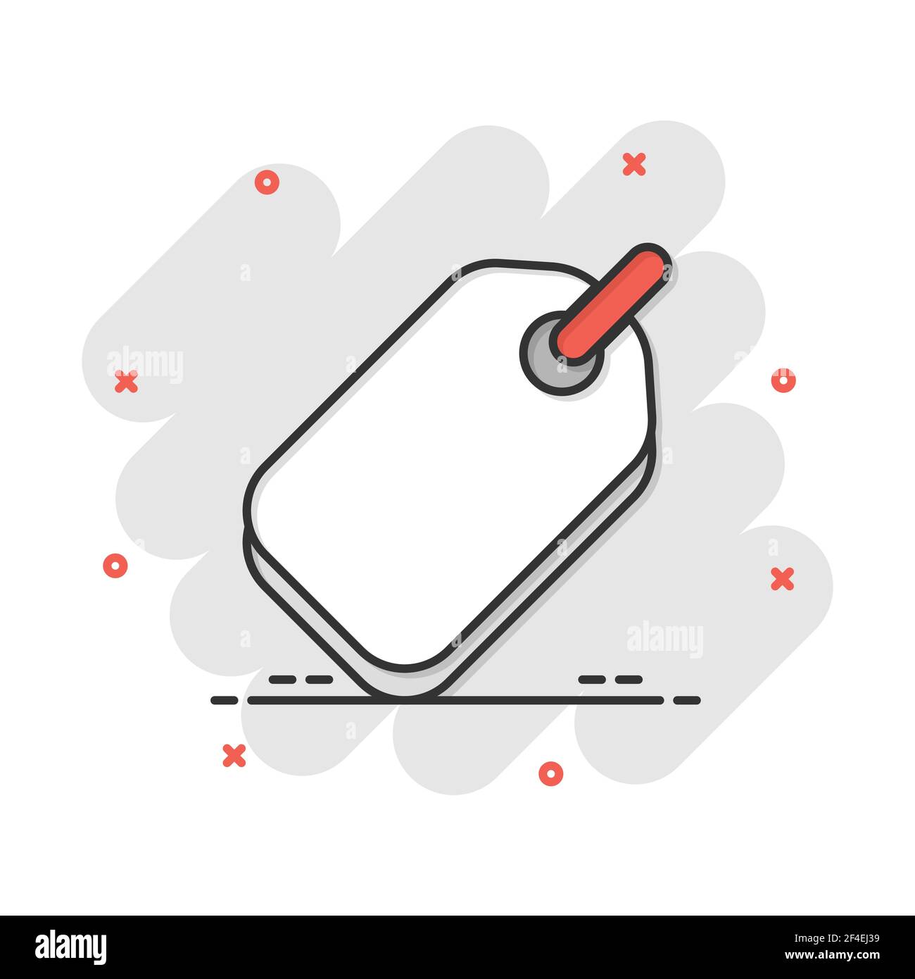 Vector cartoon empty tag icon in comic style. Price sale concept ...