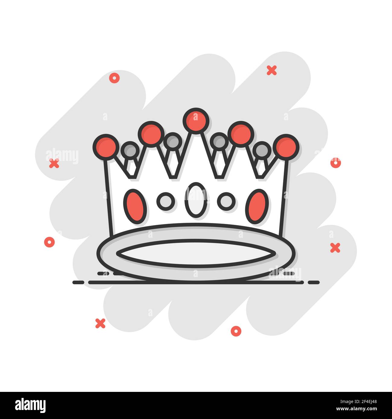 Vector cartoon crown diadem icon in comic style. Royalty crown ...