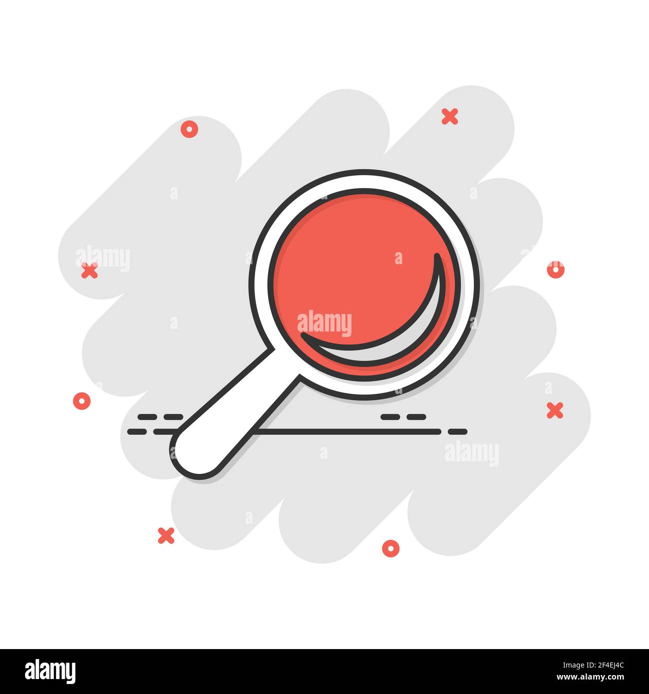 Vector cartoon magnifying glass icon in comic style. Search magnifier ...