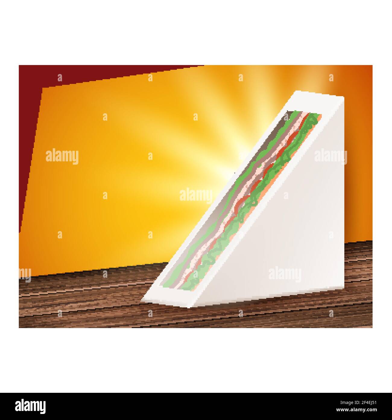 Sandwich Carton Package Promotional Poster Vector Illustration Stock ...