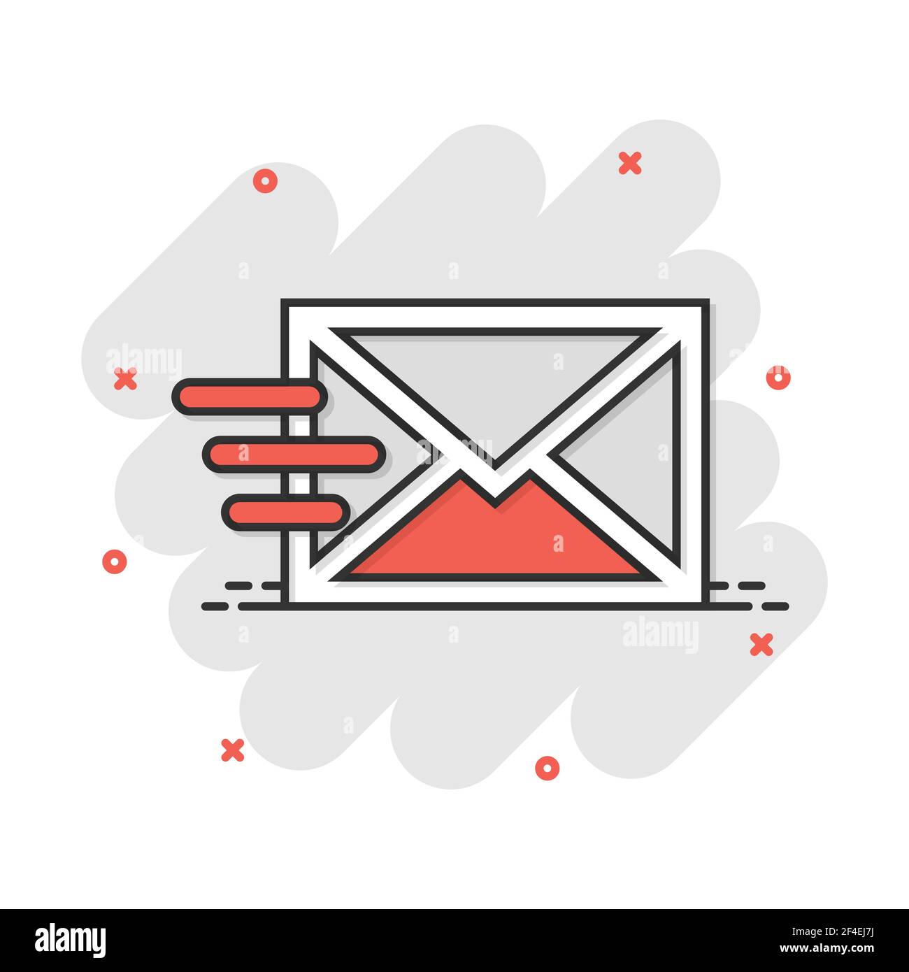 Mail envelope icon in comic style. Email message vector cartoon ...