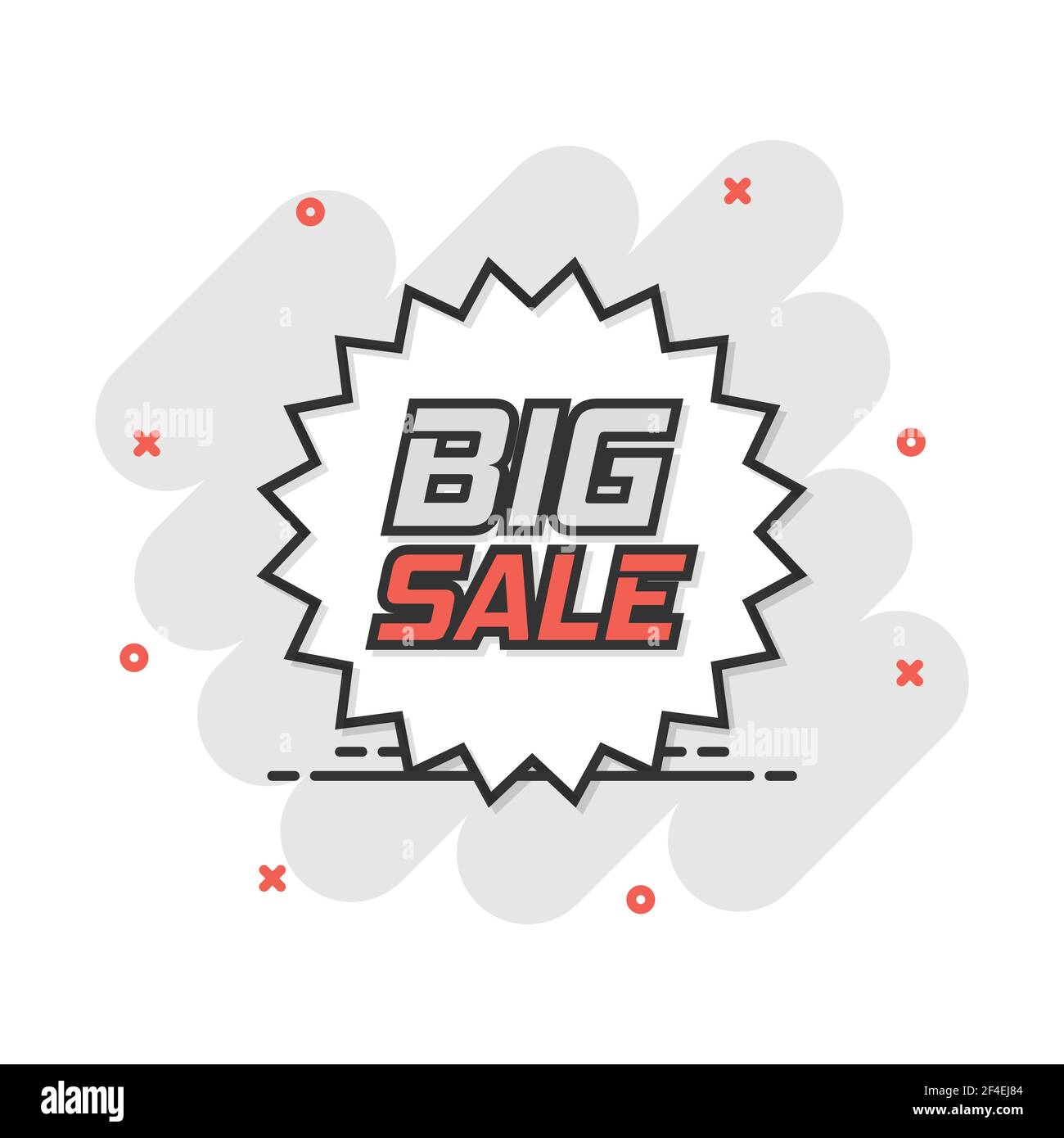 Vector cartoon discount sticker icon in comic style. Sale tag ...