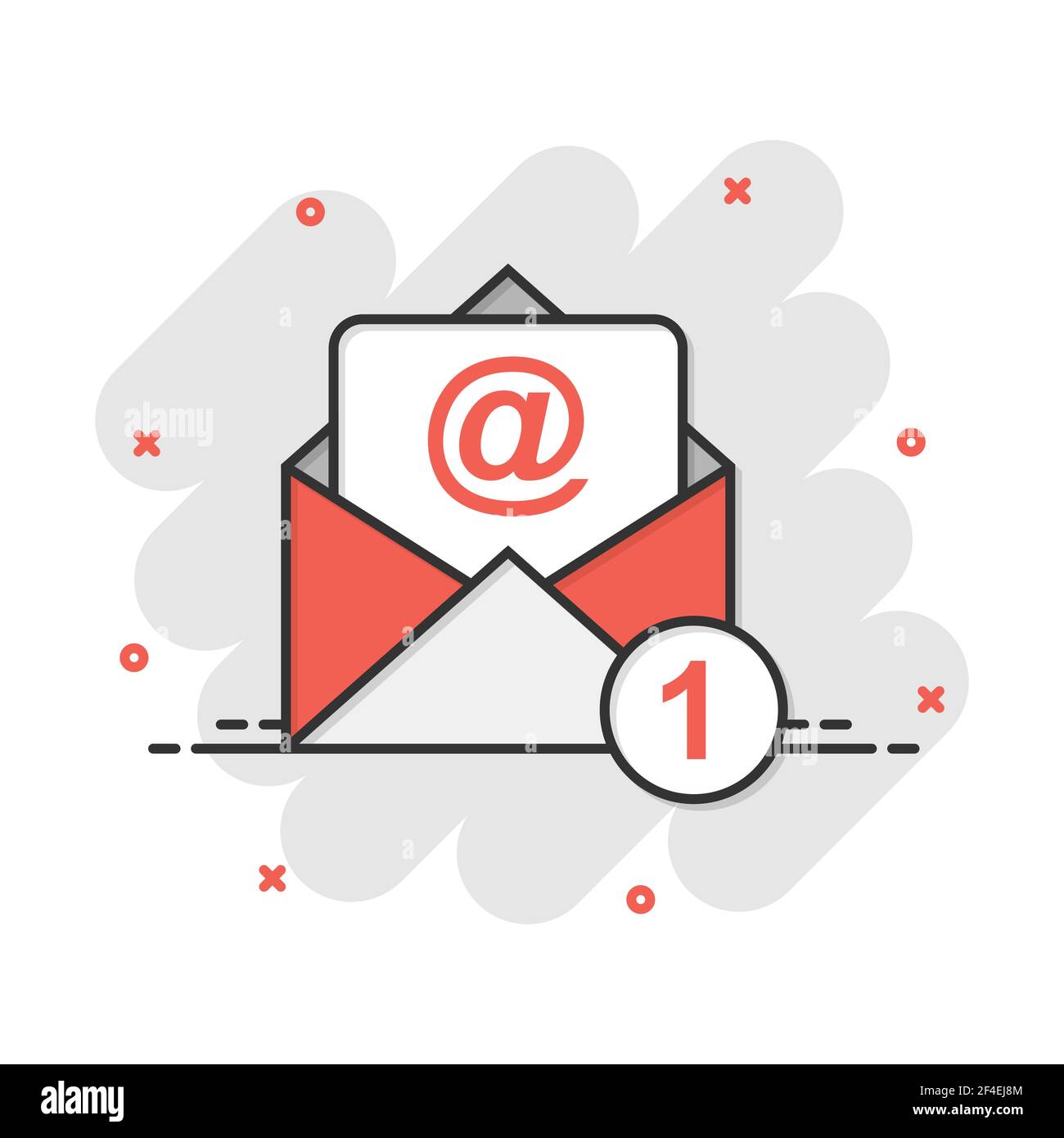 Mail envelope icon in comic style. Email message vector cartoon ...