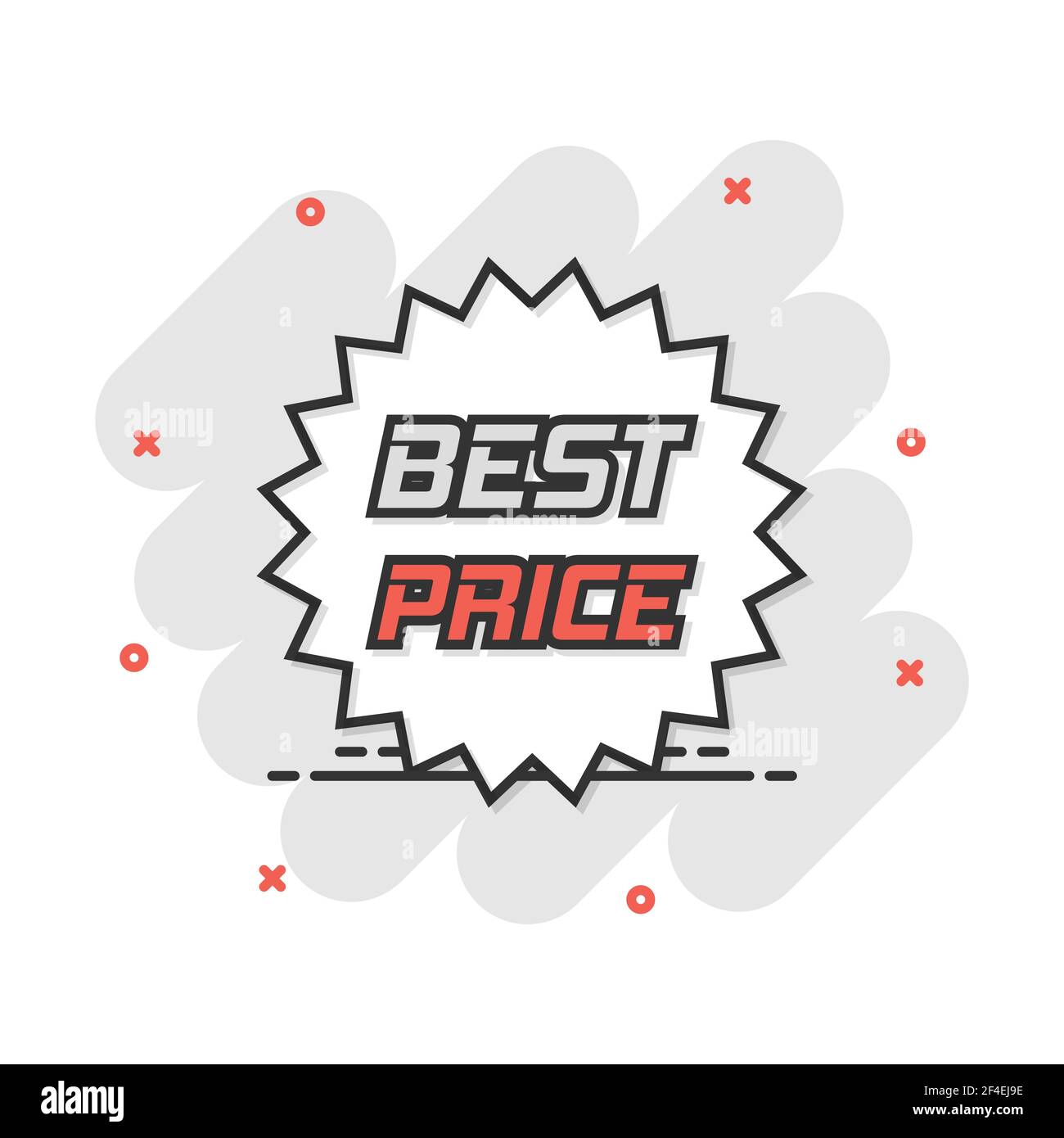 Vector cartoon discount sticker icon in comic style. Sale tag ...