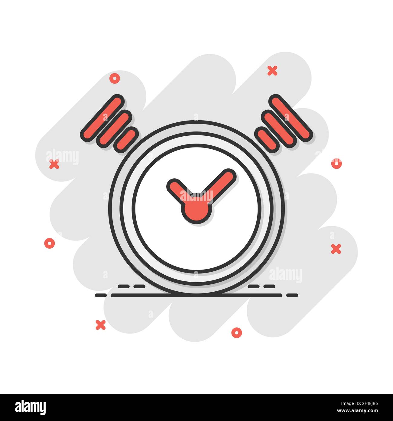 Vector cartoon clock timer icon in comic style. Time alarm concept ...