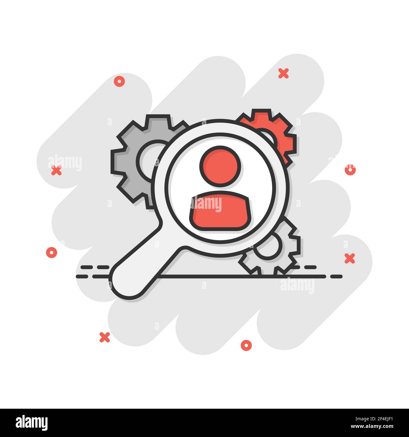 Vector cartoon human resources, recruitment, HR management icon in ...