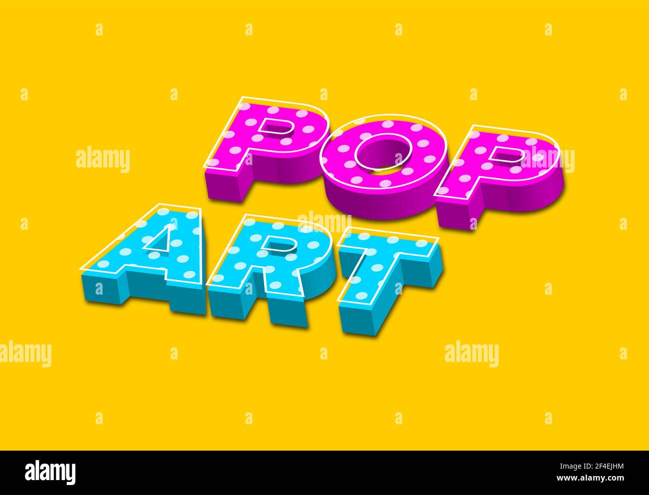 Pop art concept vector illustration with pink and blue text letters on ...