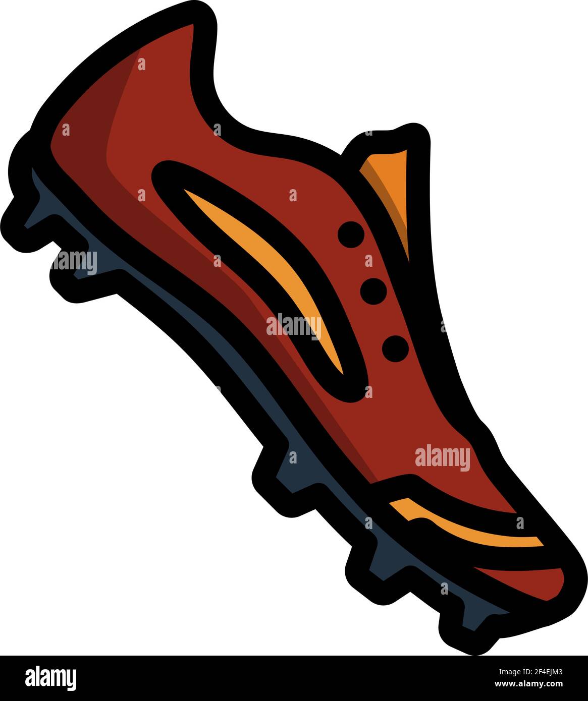 Baseball Boot Icon. Editable Thick Outline With Color Fill Design ...