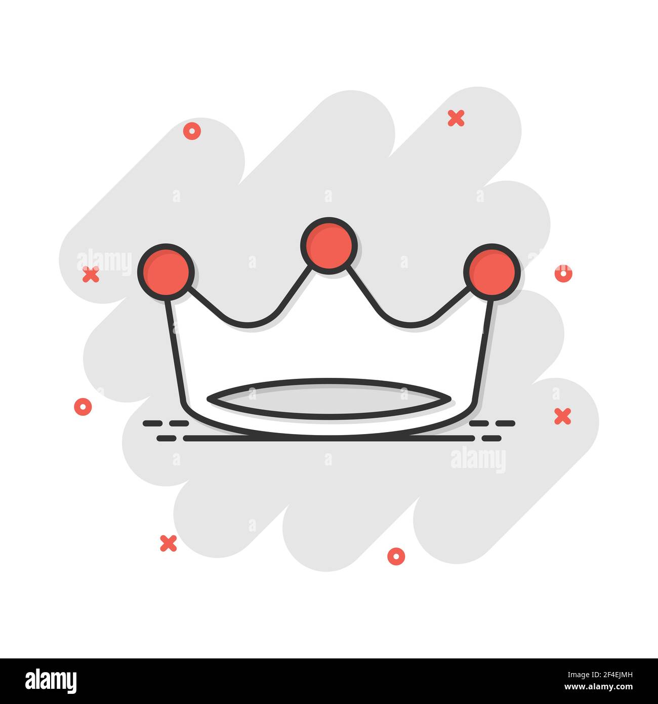 Vector cartoon crown diadem icon in comic style. Royalty crown ...