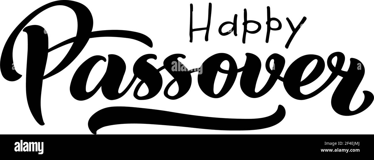 Happy Passover vector hand lettering. Jewish holiday Easter ...