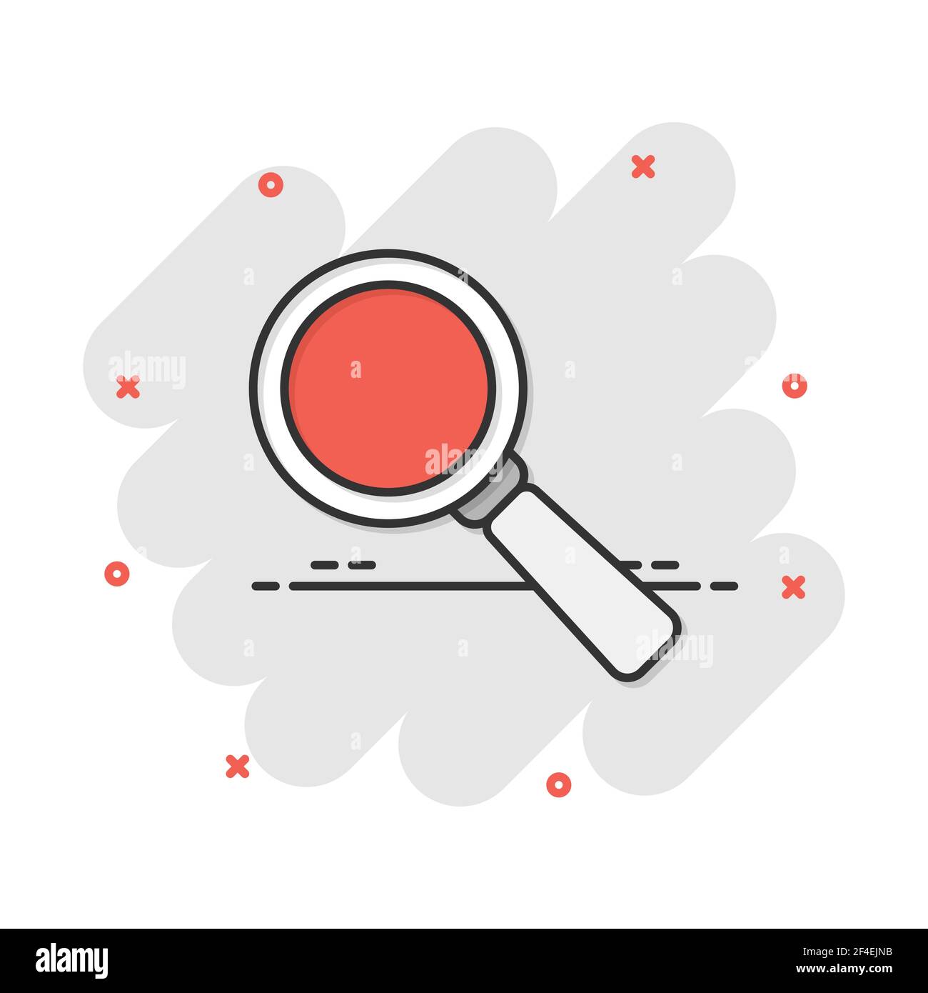 Vector cartoon magnifying glass icon in comic style. Search magnifier ...