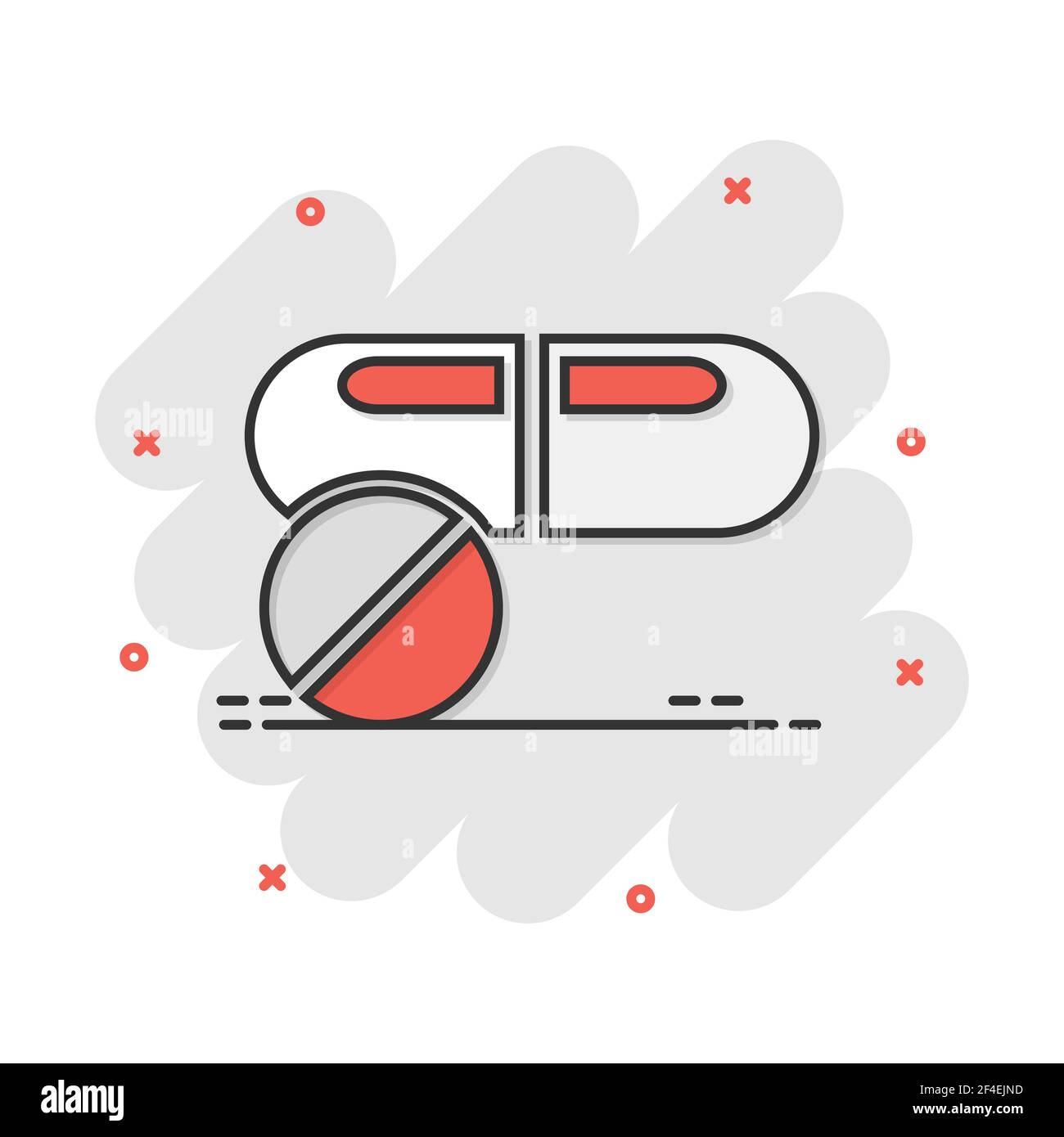 Vector cartoon capsule pills tablet icon in comic style. Medical pills ...