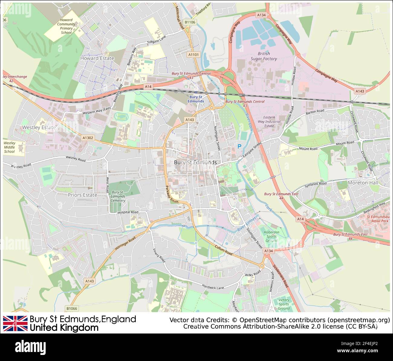 Map Of Bury St Edmunds High Resolution Stock Photography and Images - Alamy