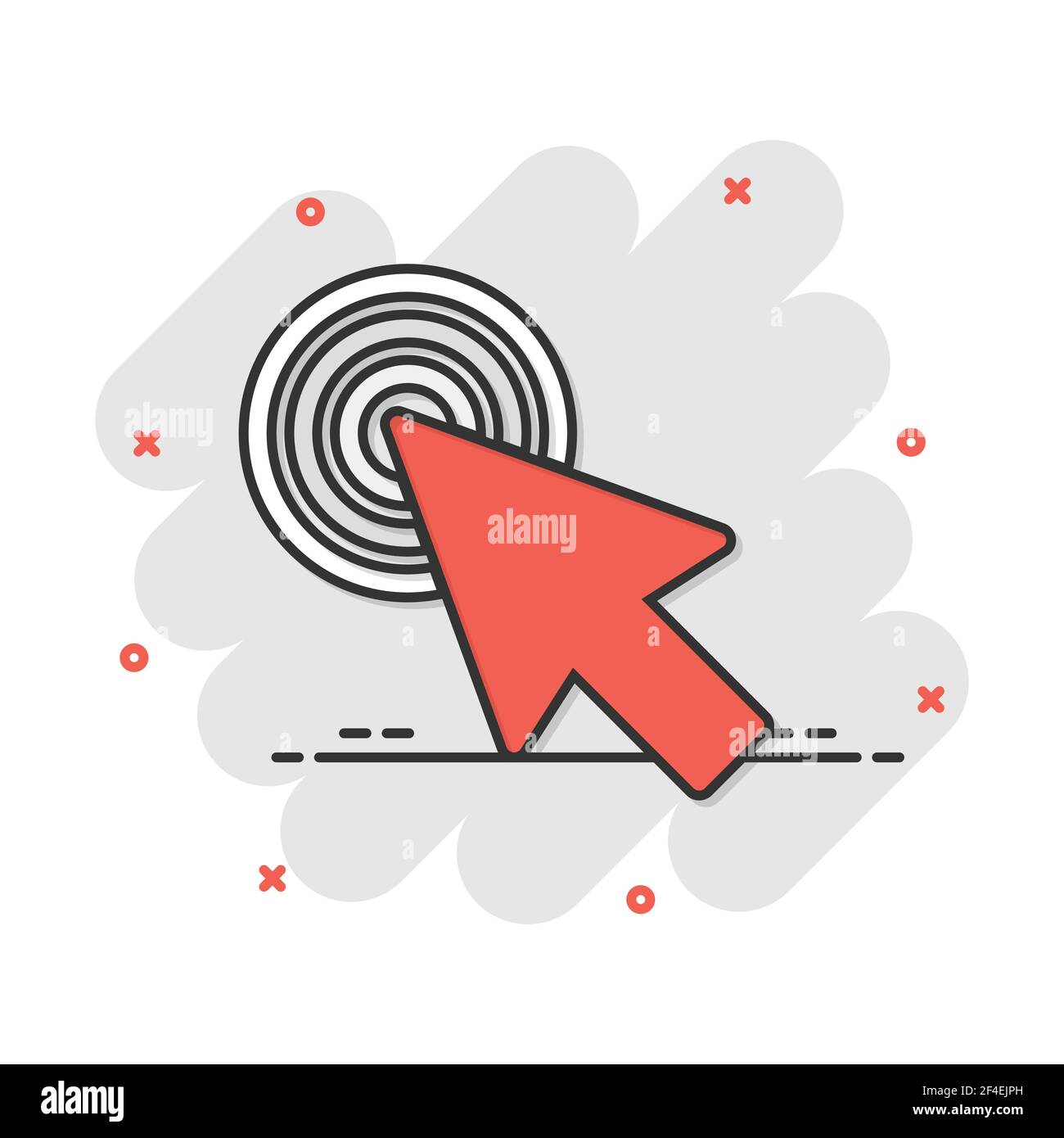 Computer mouse cursor icon in comic style. Arrow cursor vector cartoon ...