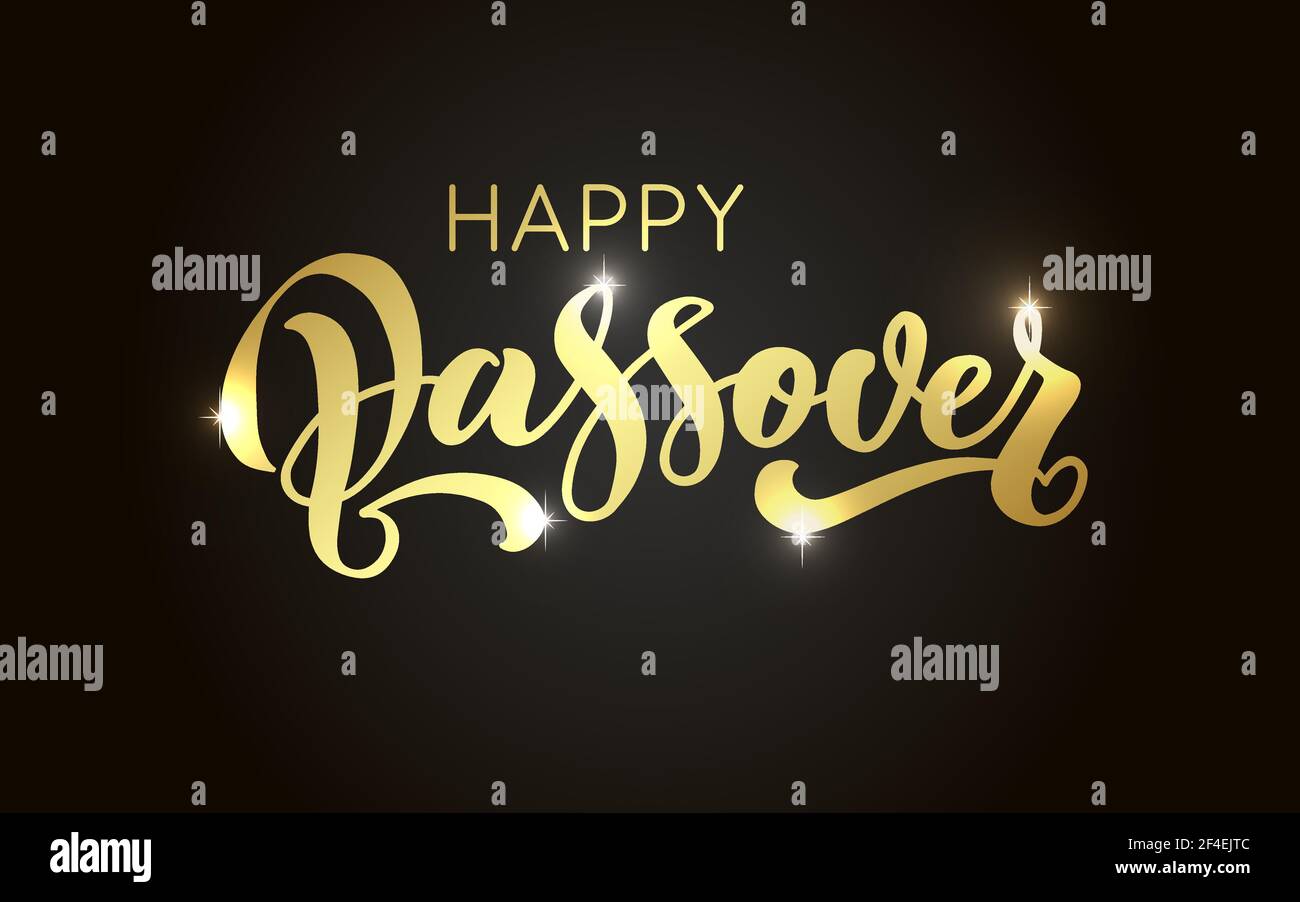 Happy Passover vector hand lettering. Jewish holiday Easter. Template ...