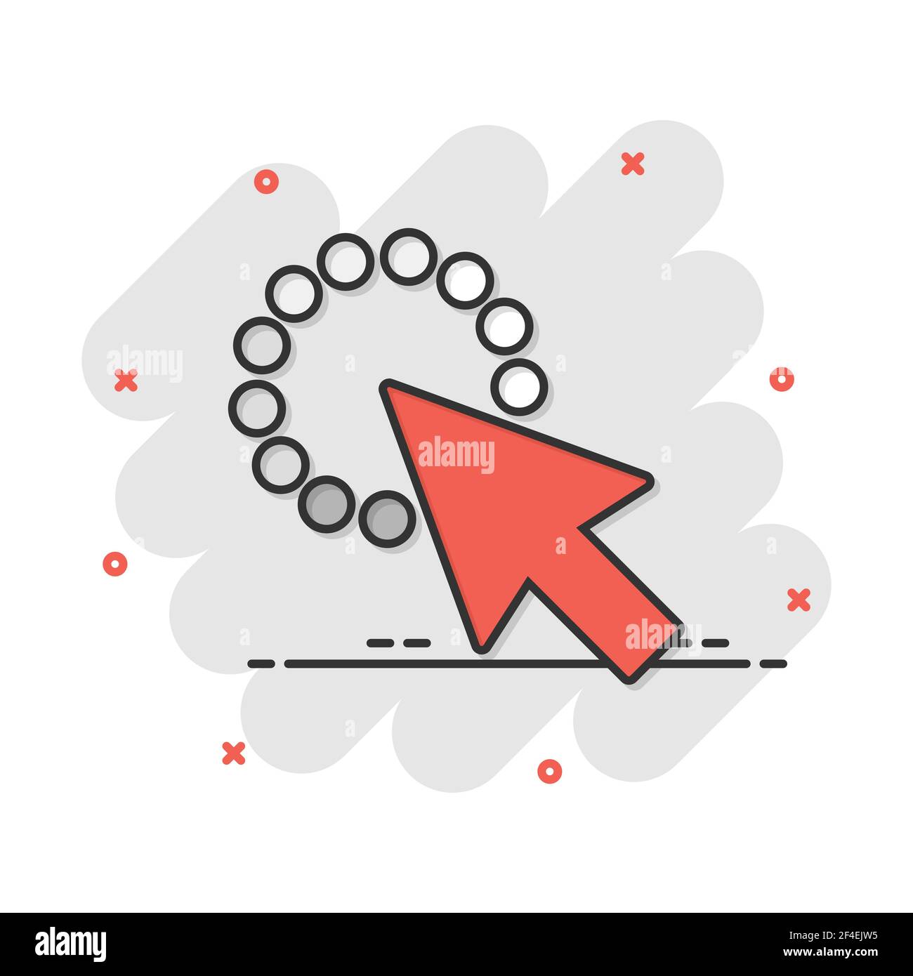 Computer mouse cursor icon in comic style. Arrow cursor vector cartoon ...
