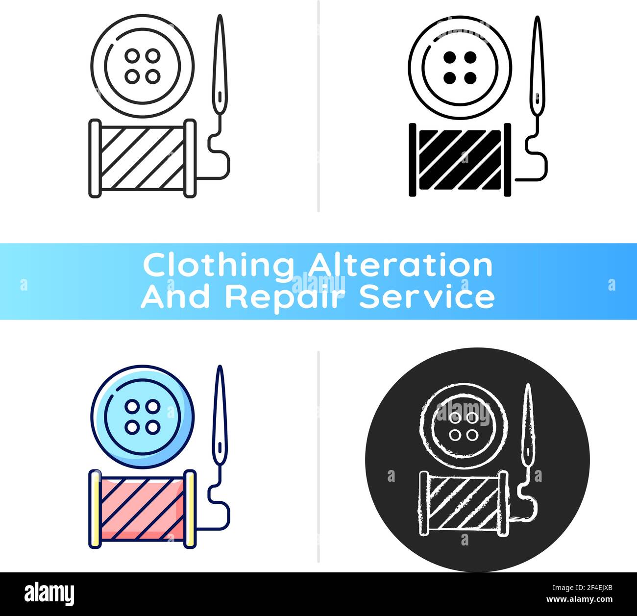 Button repair and replacement black linear icon Stock Vector Image ...