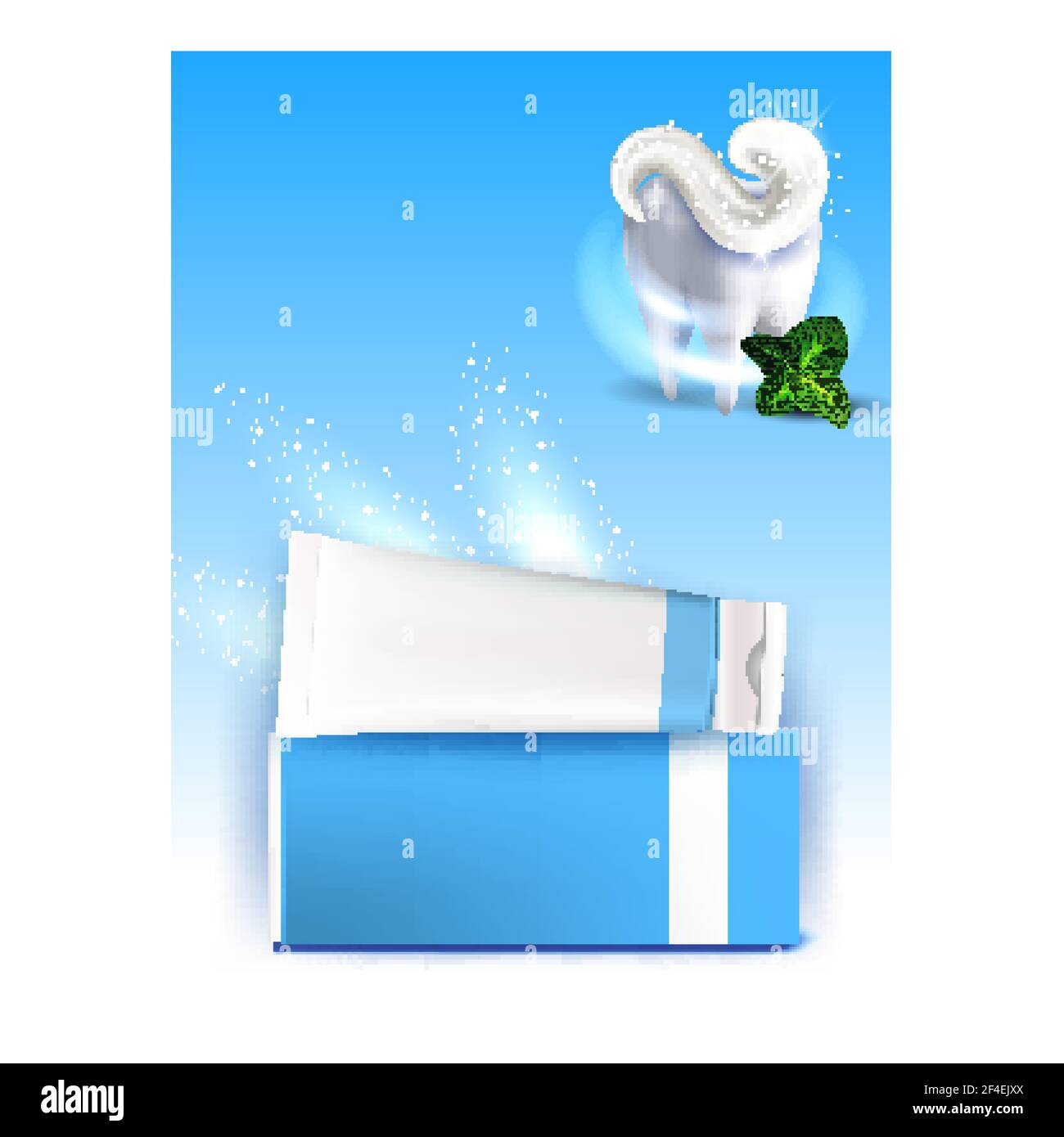 Toothpaste Tooth Protection Promo Poster Vector Illustration Stock ...