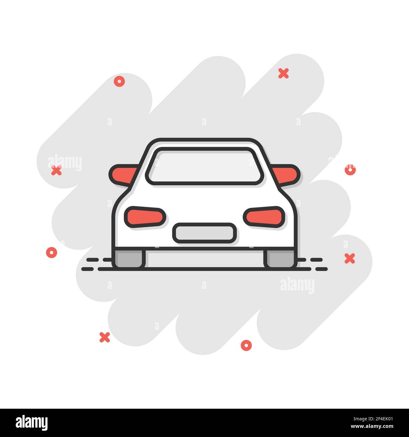 Vector cartoon car icon in comic style. Automobile vehicle illustration ...