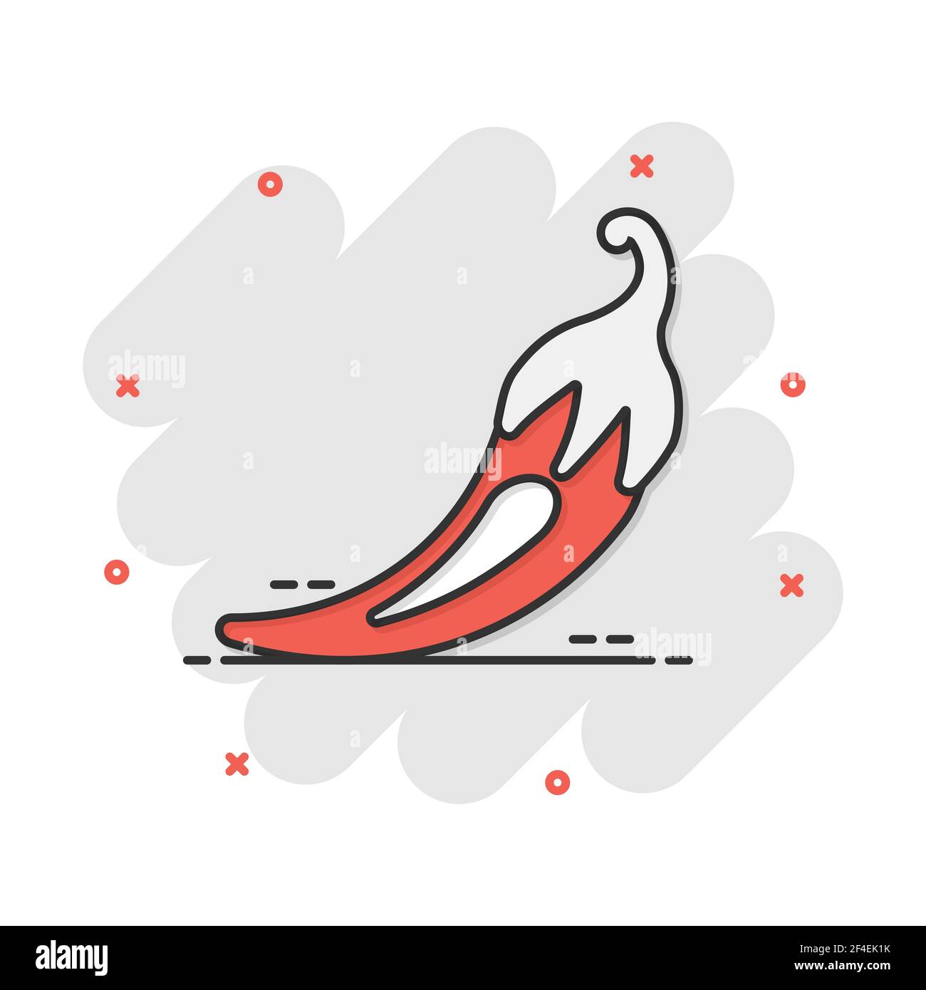 Vector cartoon chili pepper icon in comic style. Spicy peppers concept ...