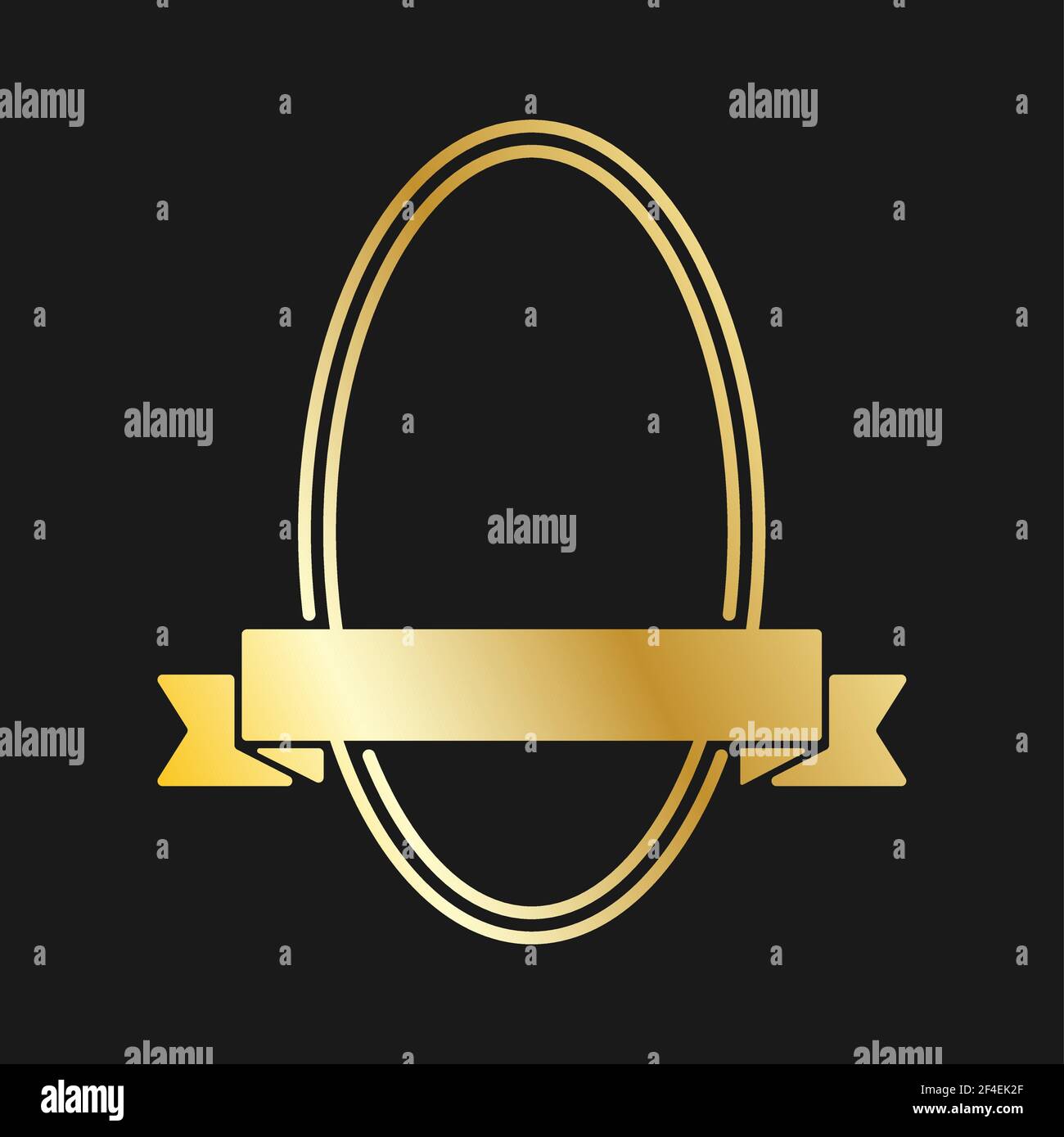 Oval Gold Frame Vector