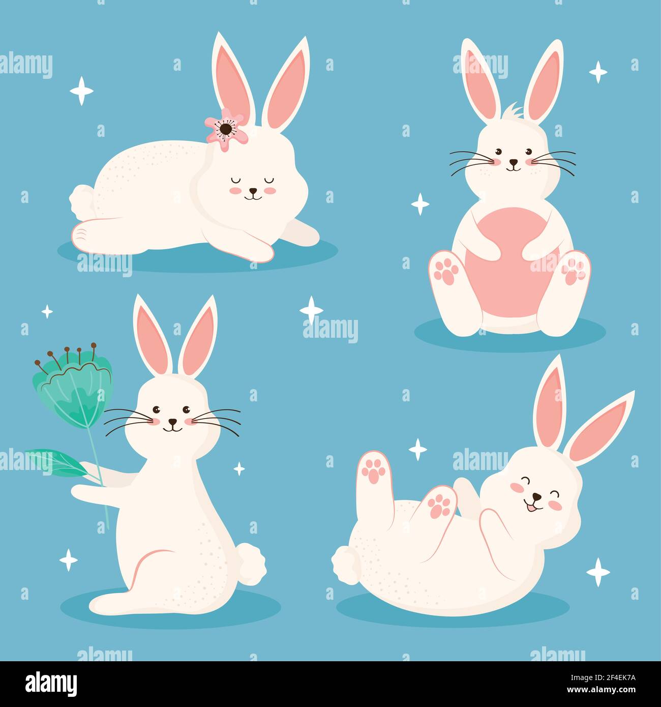 Four rabbits bunnies Stock Vector Images - Alamy