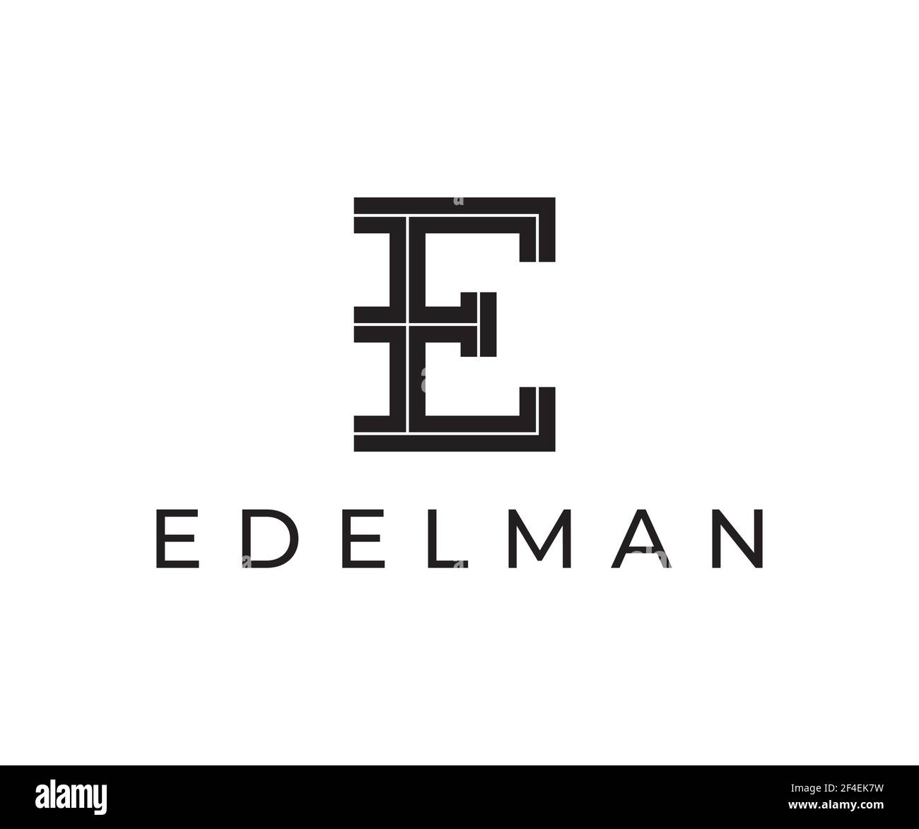 Initial letter type E black elegant logo design. Abstract minimalist ...