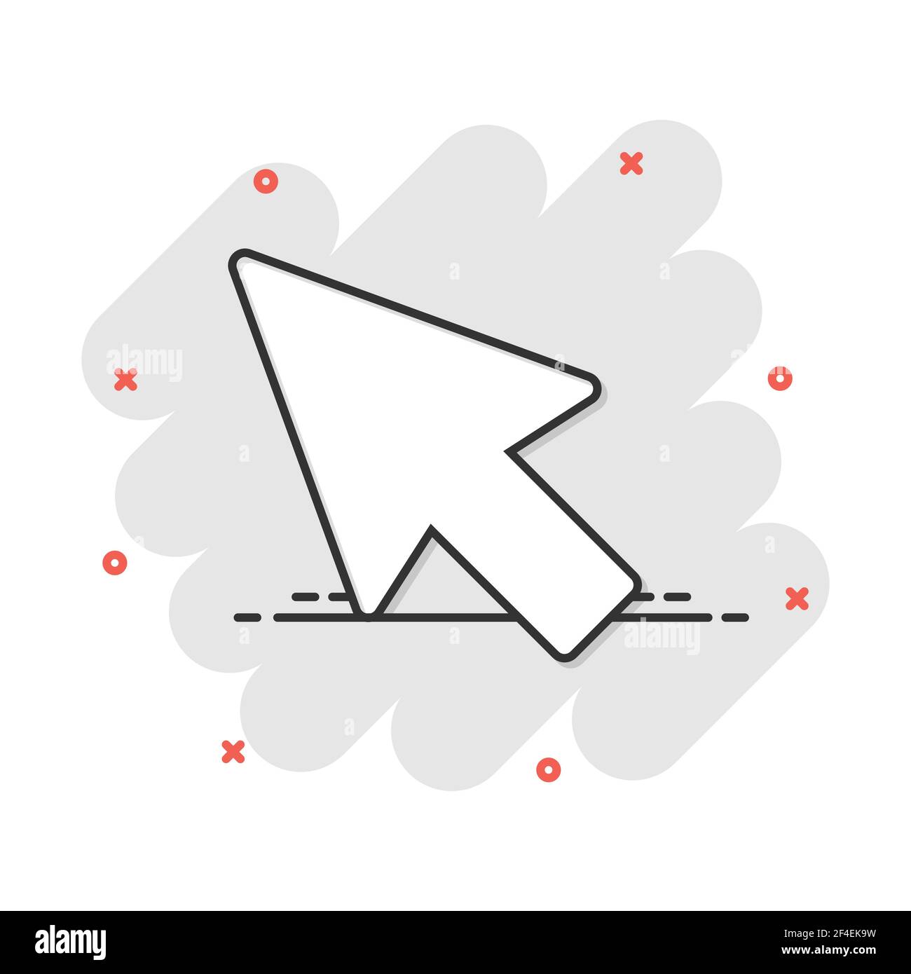 Computer Mouse Cursor Icon In Comic Style Arrow Cursor Vector Cartoon Illustration Pictogram