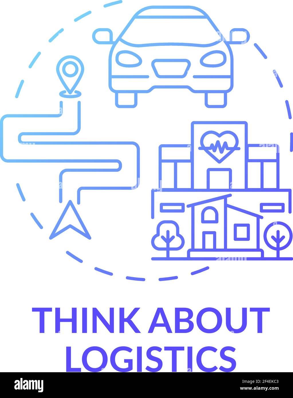 Think about logistics blue gradient concept icon Stock Vector Image ...