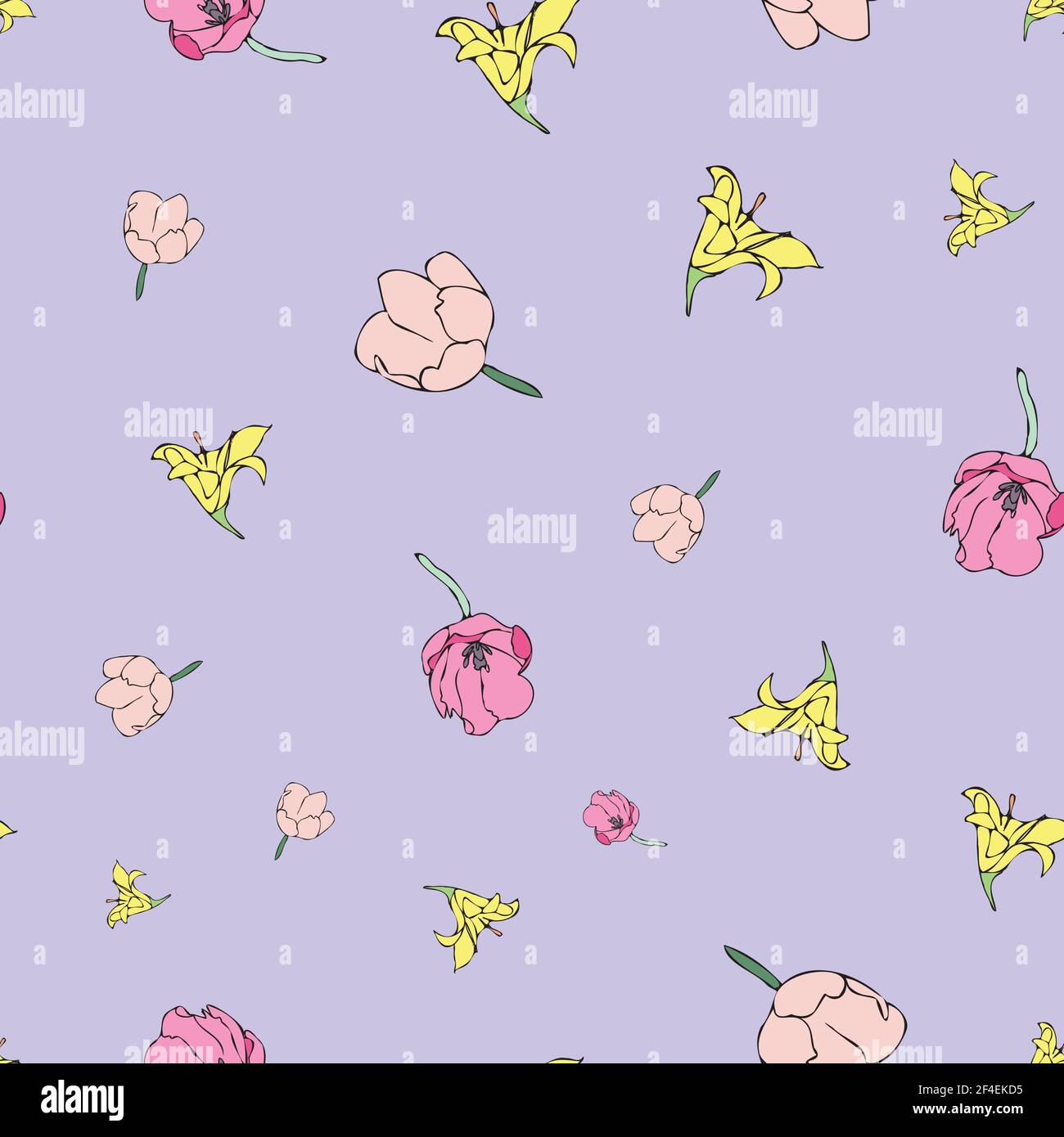 Bright yellow and purple lily Stock Vector Images - Alamy