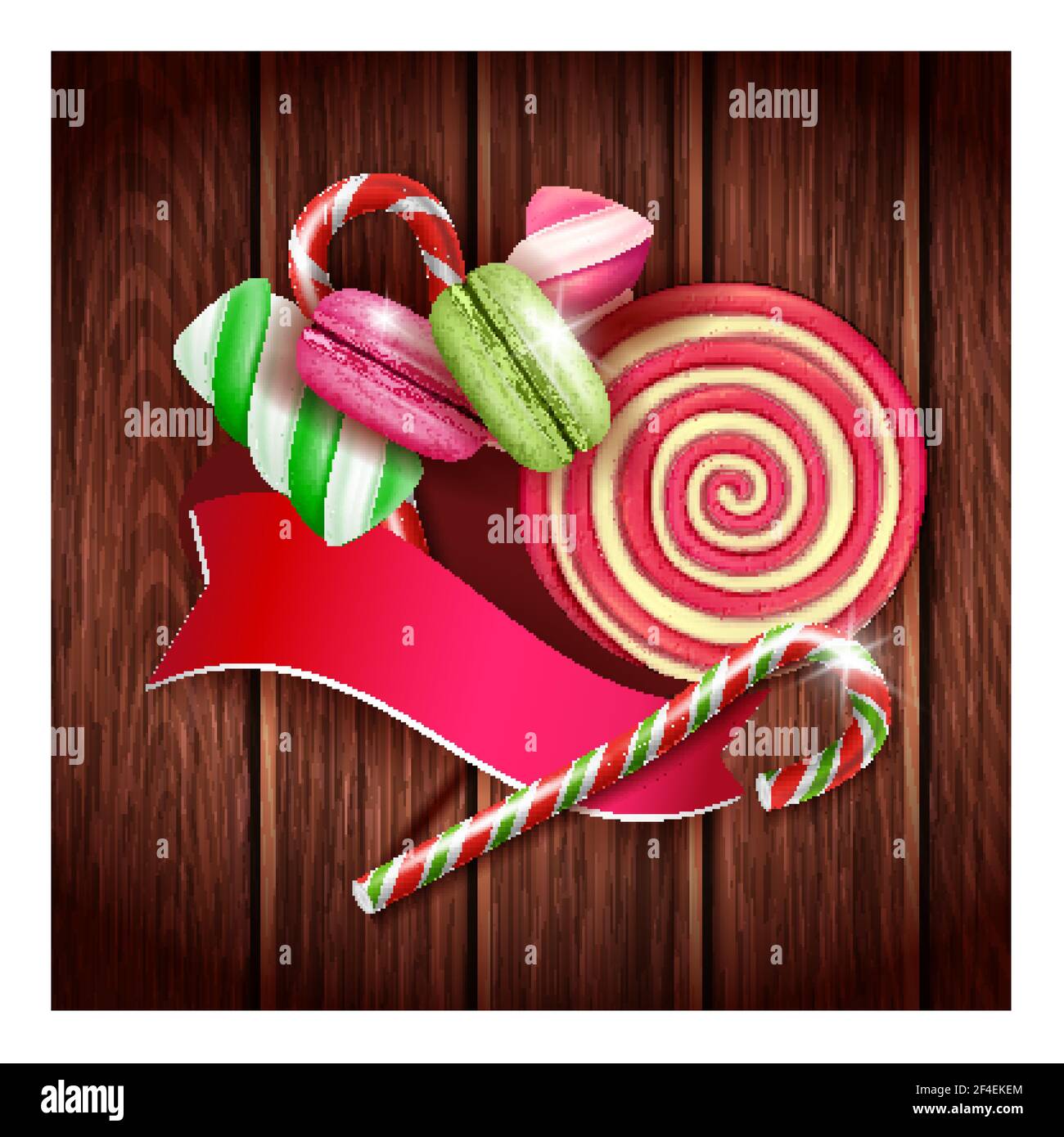 Candy Shop Creative Promotional Banner Vector Illustration Stock Vector ...