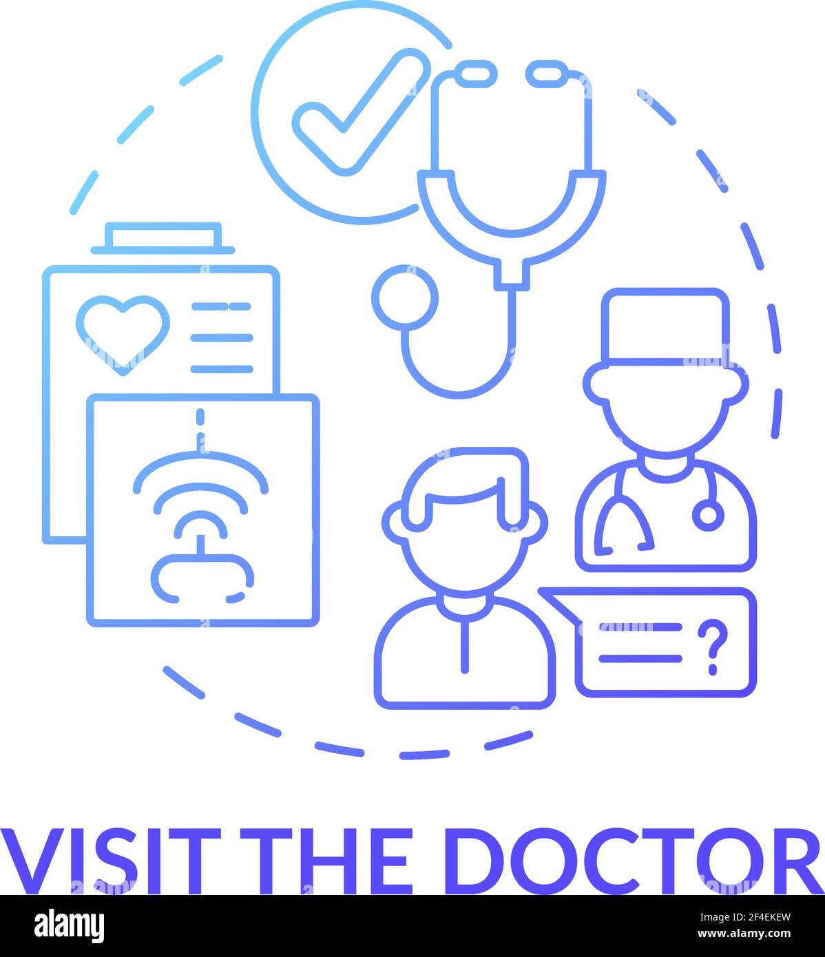 Visit the doctor blue gradient concept icon Stock Vector Image & Art ...