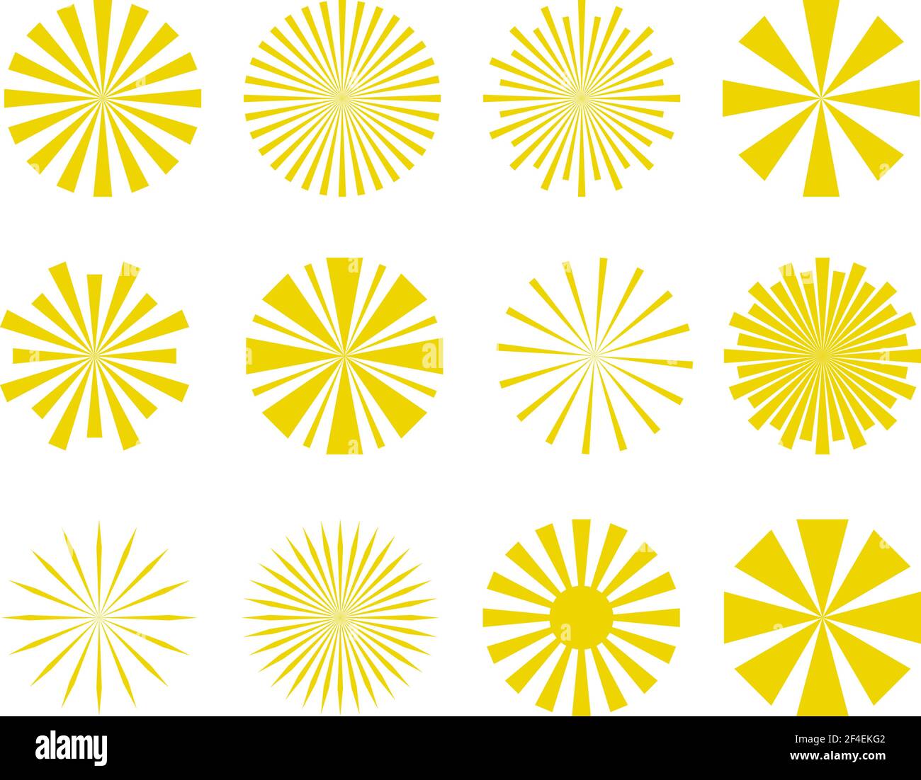Collection Of Abstract Sun Rays Set Of Summer Vector Sunray