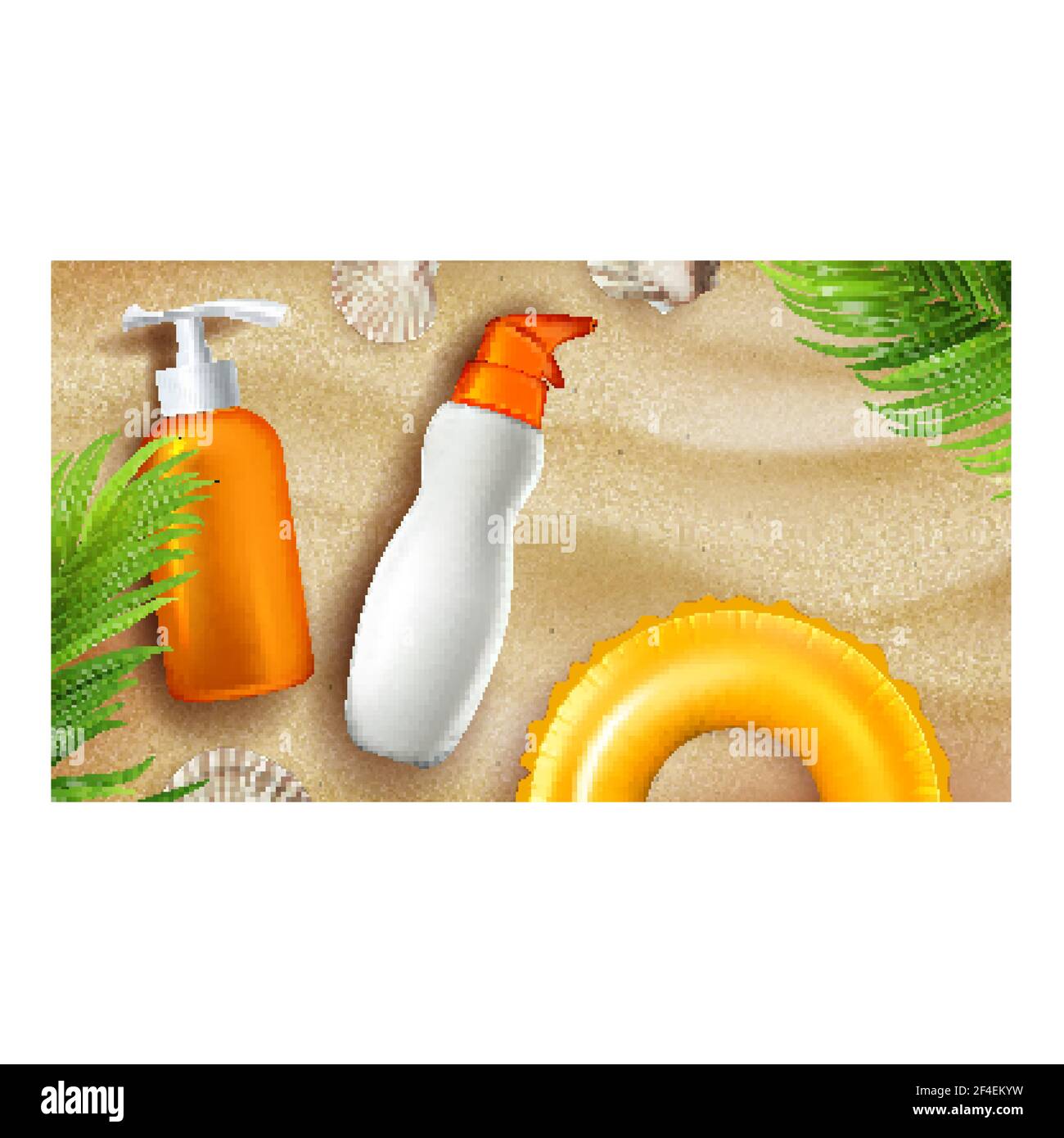 Sun Protection Cream Creative Promo Poster Vector Stock Vector Image ...