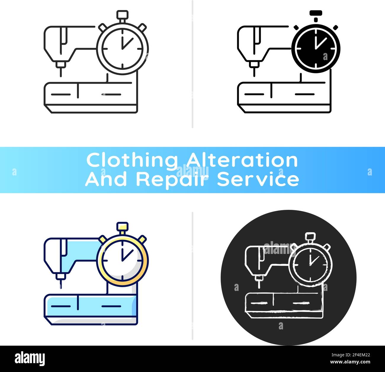 Same day and emergency tailoring black linear icon Stock Vector Image ...