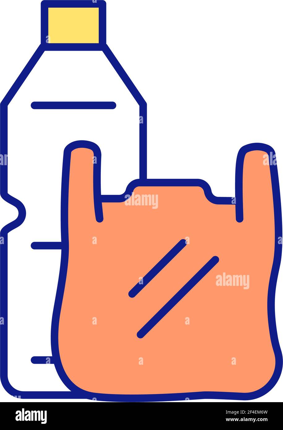 Plastic bottle and bag RGB color icon Stock Vector Image & Art - Alamy