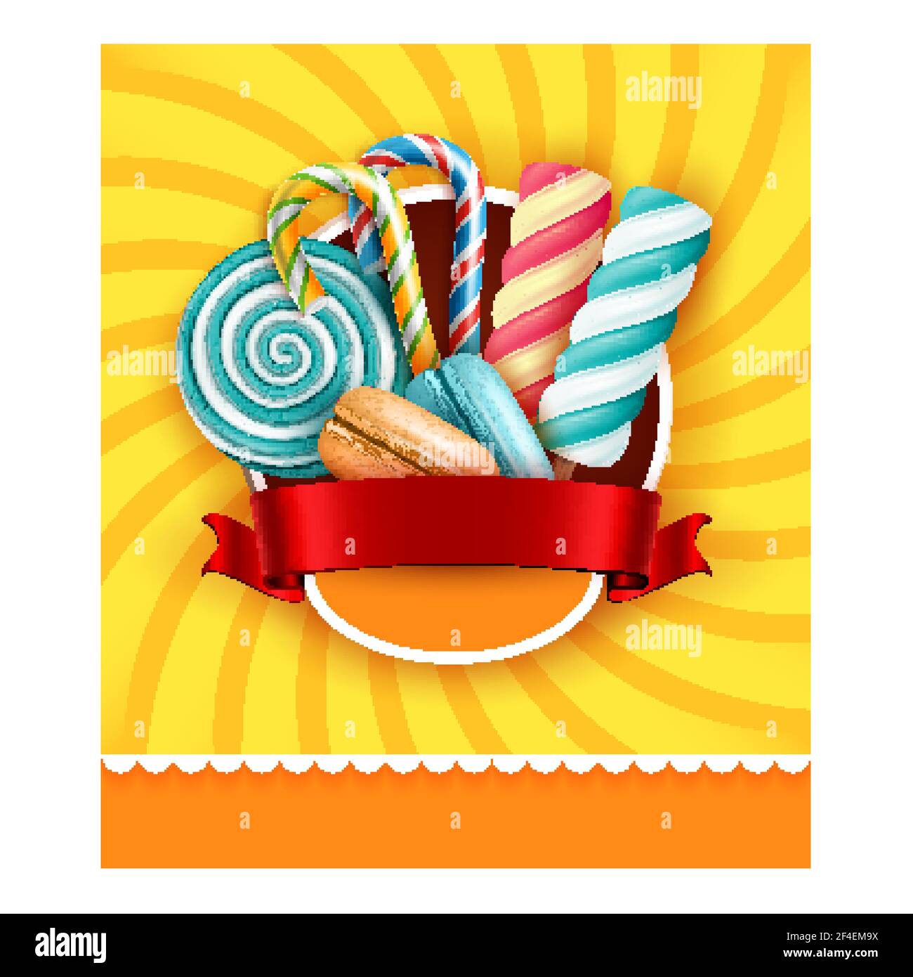 Sweet Shop Delicious Desserts Promo Banner Vector Stock Vector Image ...