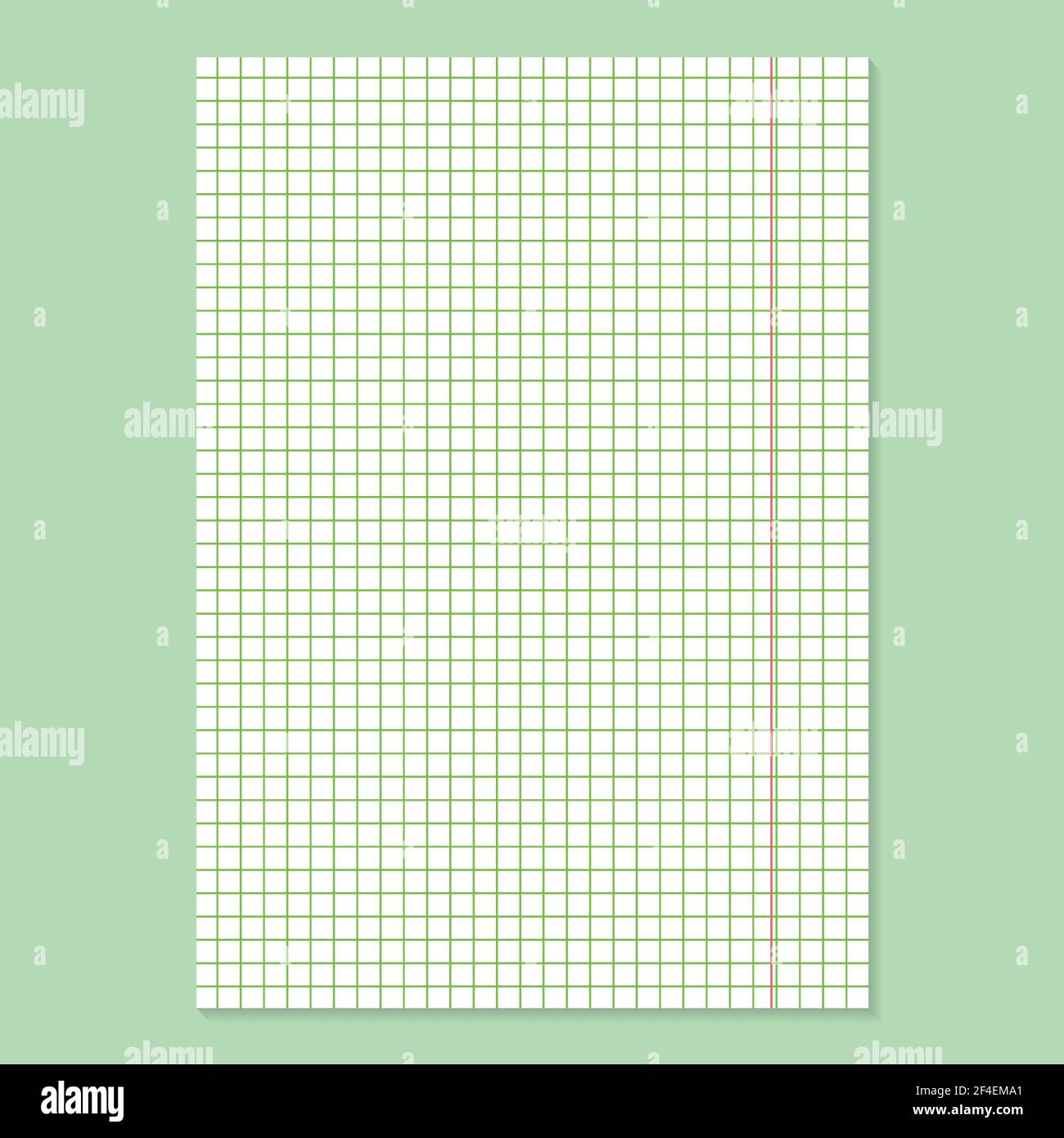 Grid paper. Realistic blank lined paper sheet in A4 format. Squared ...