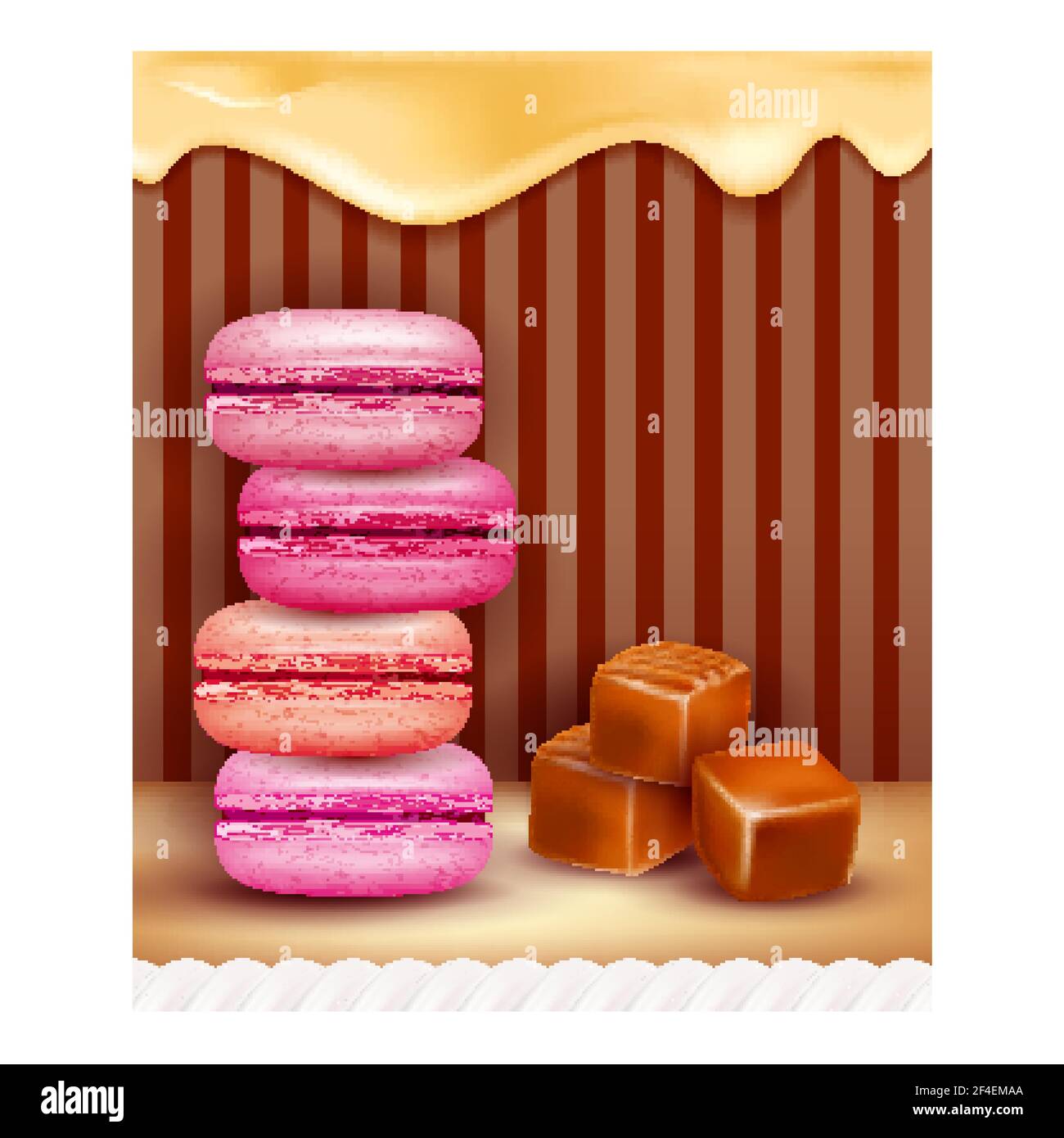 Candy Shop Delicious Dessert Promo Poster Vector Stock Vector Image ...