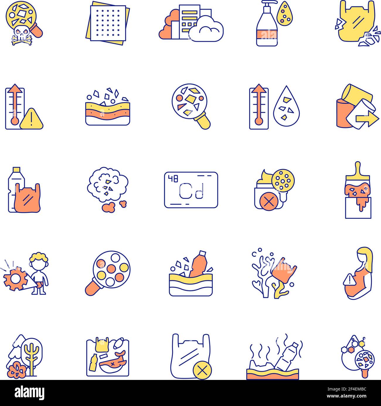 Microplastic RGB color icons set Stock Vector Image & Art - Alamy