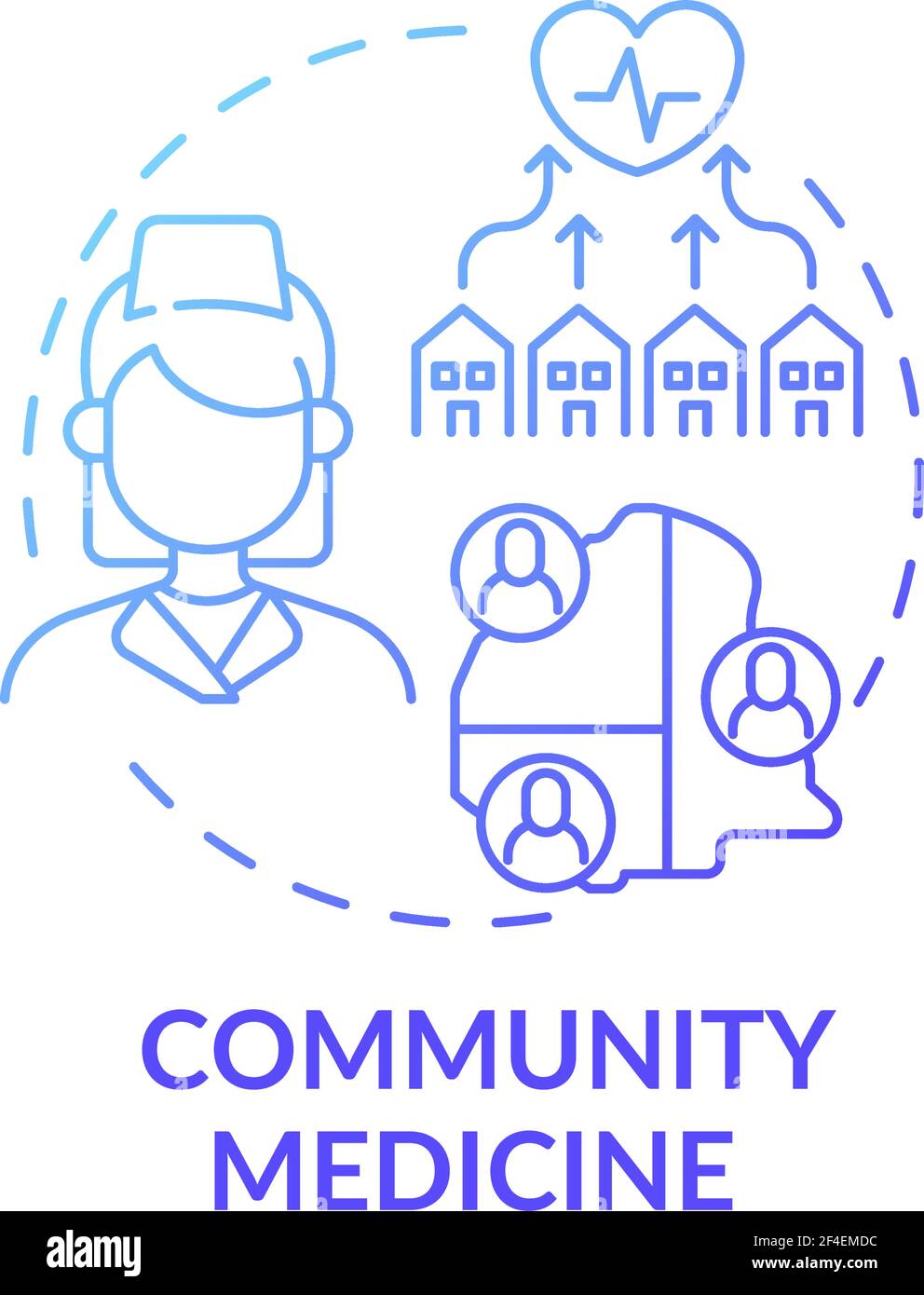 Community medicine blue gradient concept icon Stock Vector Image & Art ...