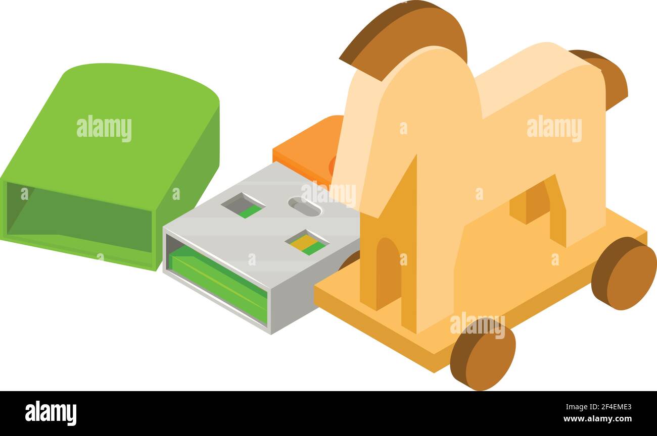 Trojan virus icon. Isometric illustration of trojan virus vector icon ...